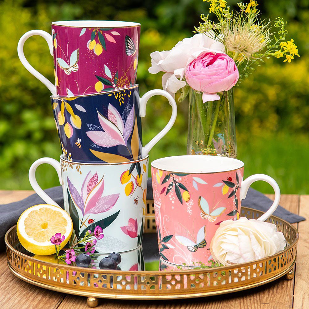 Sara Miller London Sara Miller Orchard Mug-Deep Mauve - Cups & Mugs ...