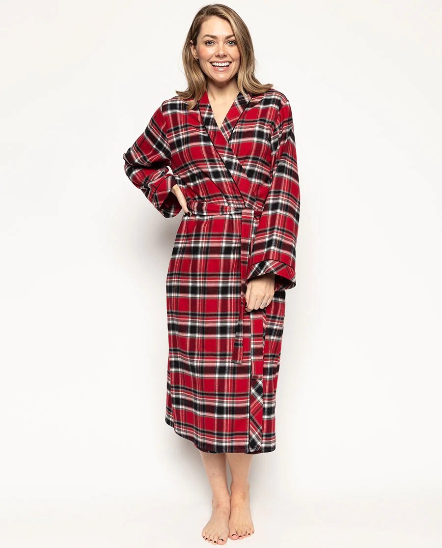 Cyberjammies Windsor Red Checks Long Wrap - Robes & Dressing Gowns ...