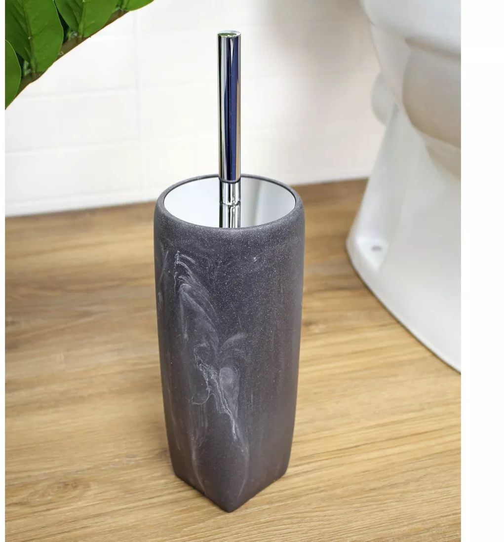Octavia Toilet Brush+ Holder Grey - Bathroom Sundries - Barbours