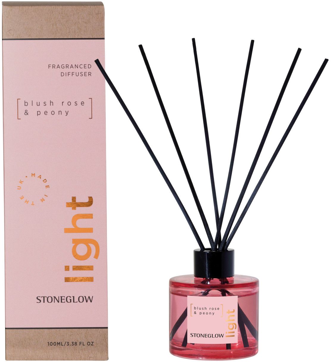 Stoneglow Elements Light-Blush Rose & Peony Reed Diffuser 100ml ...