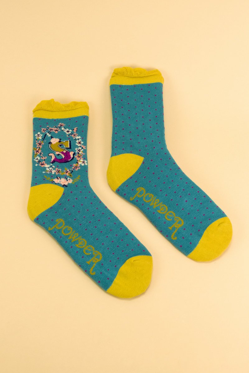 Powder A-Z Ankle Sock Letter S - Socks - Barbours