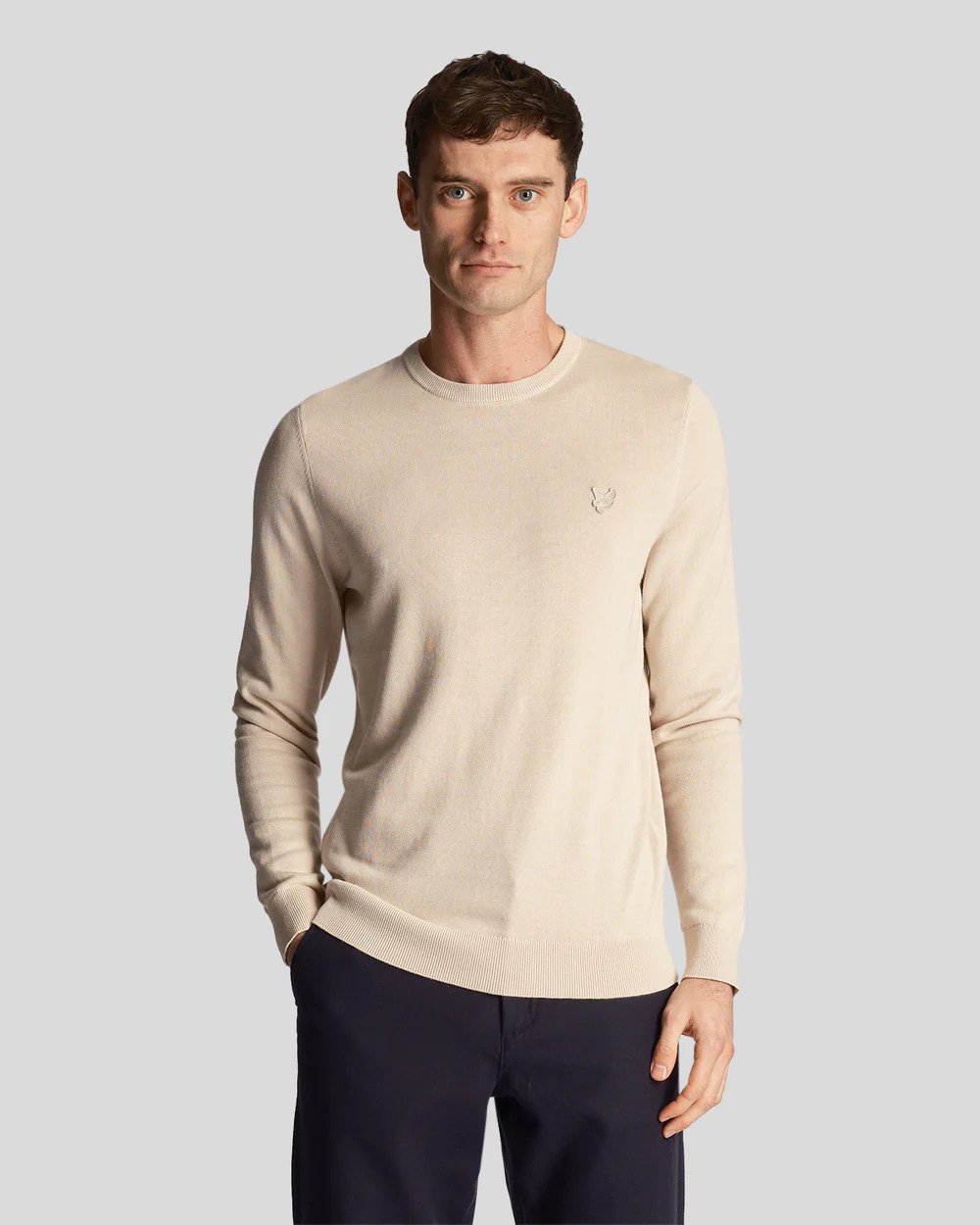 Lyle & Scott Tonal Eagle Cotton Crew Neck Jumper - Jumpers - Barbours