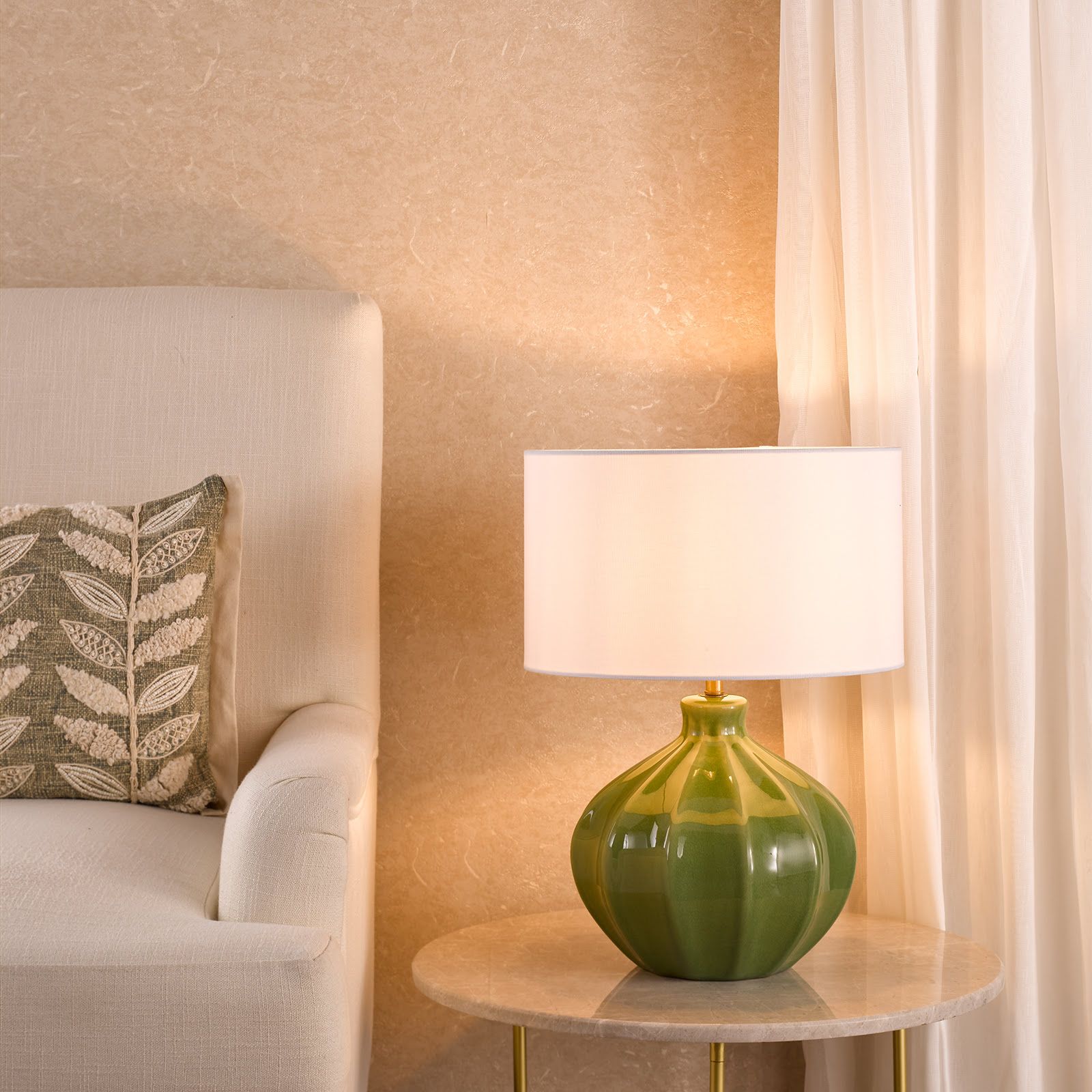 DAR Table Lamp Base Only Green - Lamps - Barbours