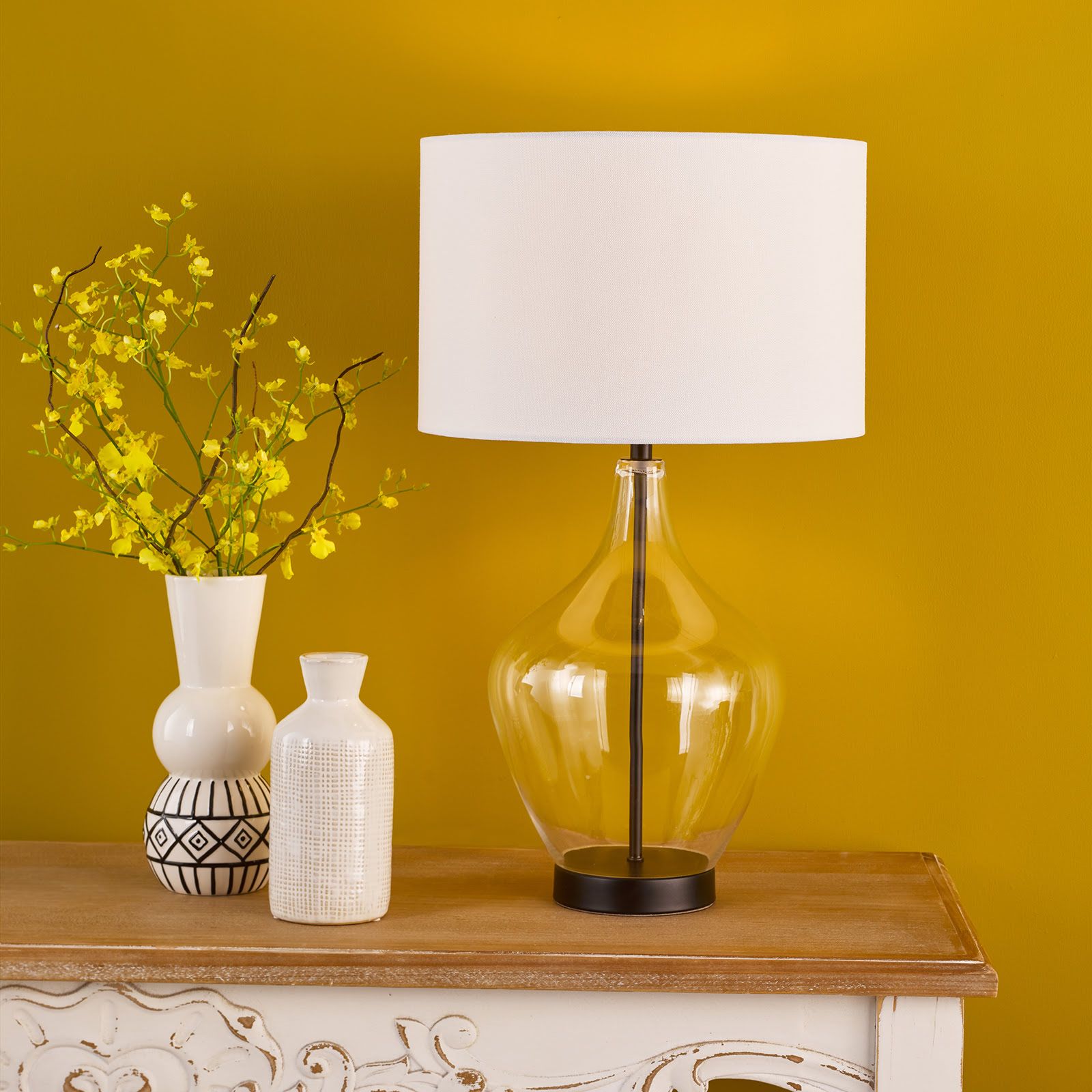 DAR Table Lamp Black/Clear - Lamps - Barbours