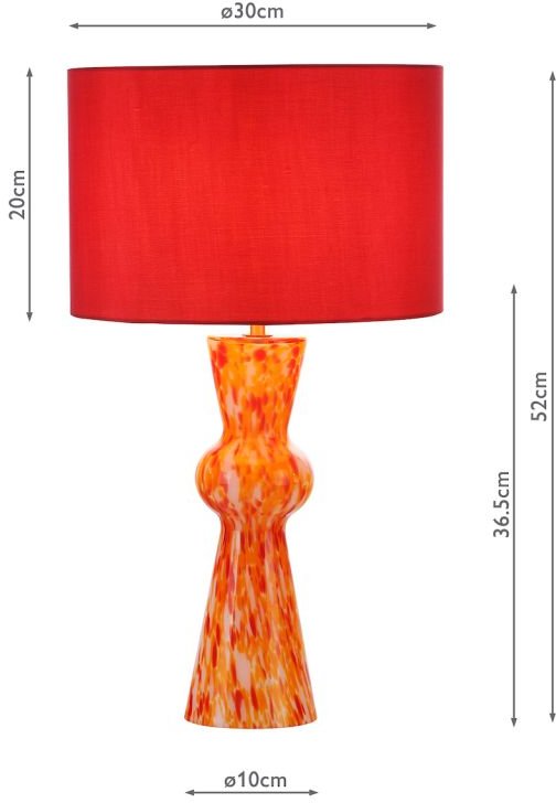 DAR Table Lamp Red/Orange Confetti - Lamps - Barbours