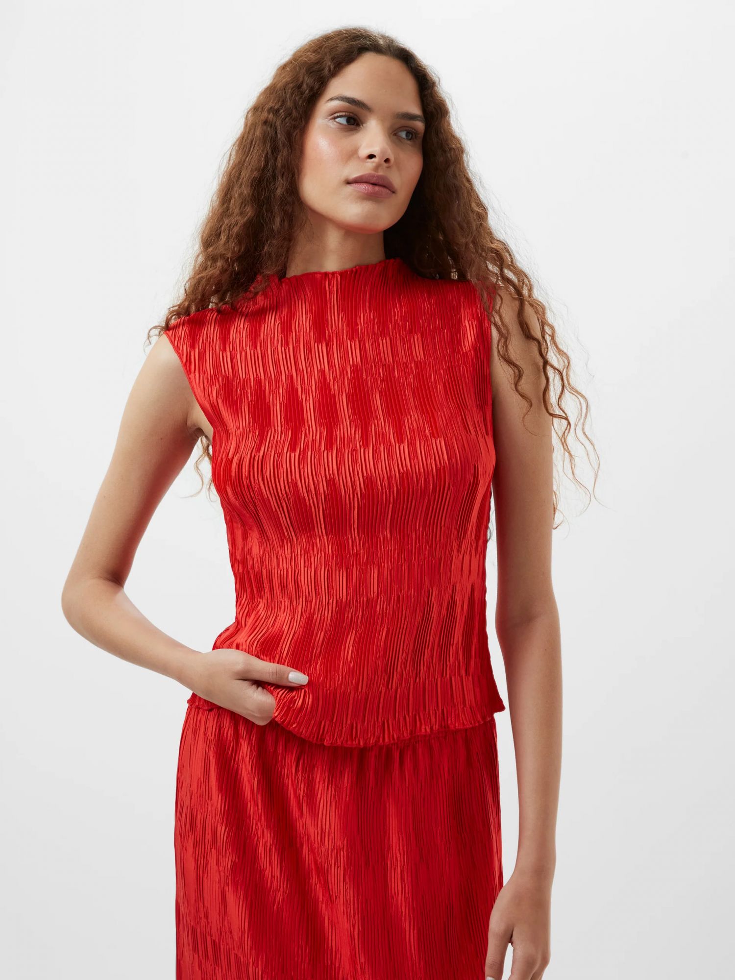 French Connection Moira Pleated Sleeveless Top - Tops - Barbours