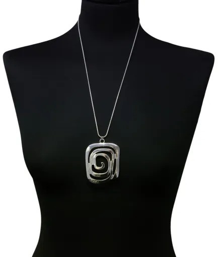 Jess & Lou Silver Spiral Pendant Necklace - Jewellery - Barbours
