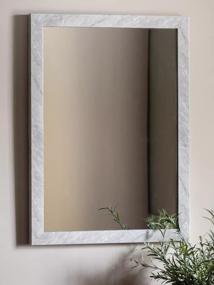 Gallery Direct Romano Mirror Marble White 57x77 - Mirrors - Barbours